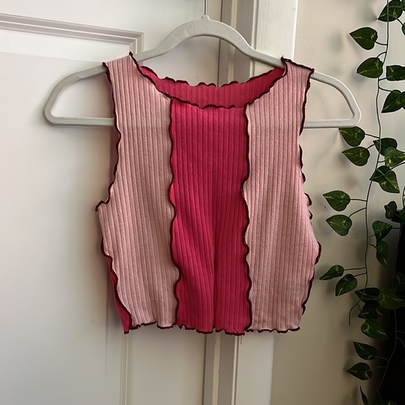 SHEIN | Tops | Shein Pink Color Block Top | Poshmark